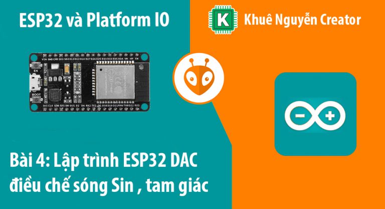 Lập trình ESP32 DAC tạo xung hình sin